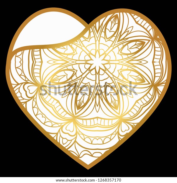 Laser Cutting Heart Template Interior Design Stock Vector (Royalty Free ...