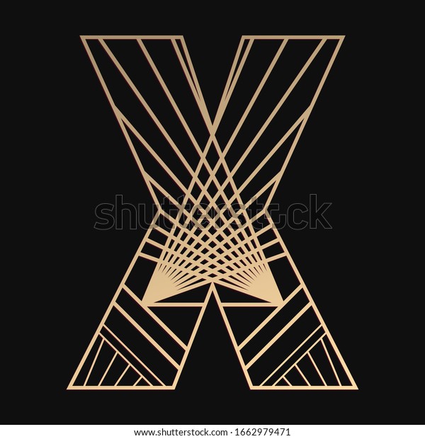 Laser Cutting Letter X Art Deco Stock Vector (Royalty Free) 1662979471 ...