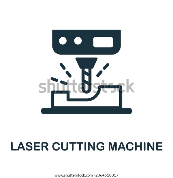 Laser Cutting Machine Icon Monochrome Sign Stock Vector (Royalty Free ...