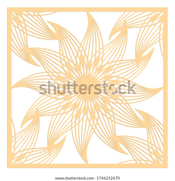 Laser Cutting Panel Decal Stencil Interior Stock Vector (Royalty Free ...