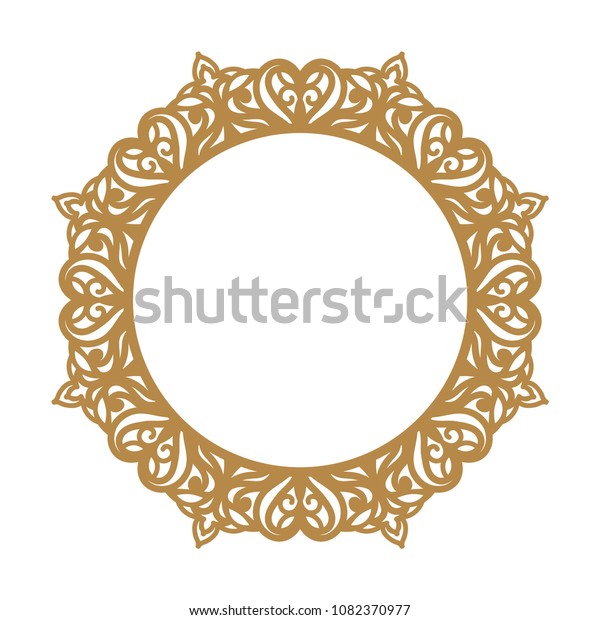 Laser Cutting Photo Frame Decorative Round Stock Vector (Royalty Free ...