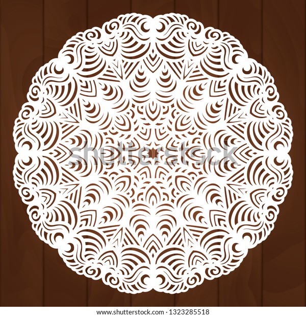 Laser Cutting Round Lacy Decore Filigree Stock Vector (Royalty Free ...