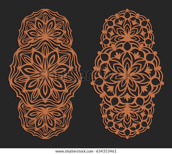 Laser Cutting Set Wall Panels Jigsaw: vector de stock (libre de ...