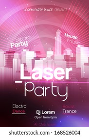 Laser Disco Party Poster Background Template Stock Vector (Royalty Free ...