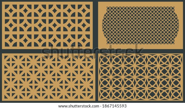Laser Engraving Panels Modern Geometric Pattern Stock Vector (Royalty ...
