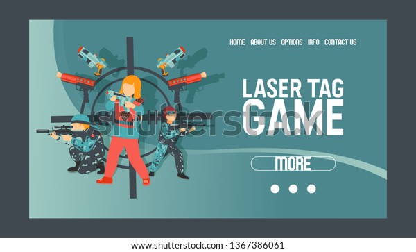 Laser Tag Game Set Banners Vector Stock Vector (Royalty Free ...
