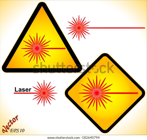 Laser Warning Signs Stock Vector (Royalty Free) 182640794