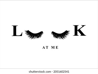 Lash Vector Drawing Slogan Design Vector Stock Vector (Royalty Free ...