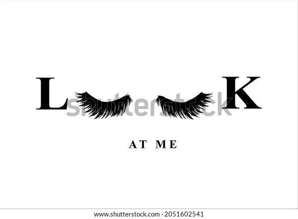 Lash Vector Drawing Slogan Design Vector Stock Vector (Royalty Free ...