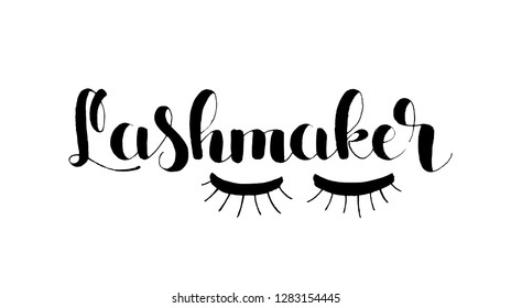 Lashmaker Hand Lettering Modern Vector Hand Stock Vector (Royalty Free ...