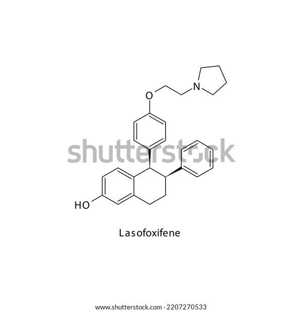 Lasofoxifene Molecule Flat Skeletal Structure Estrogen: เวกเตอร์สต็อก ...