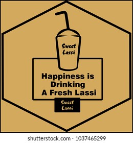 Lassi Dangler Template Indian Refreshing Milk Stock Vector (Royalty ...