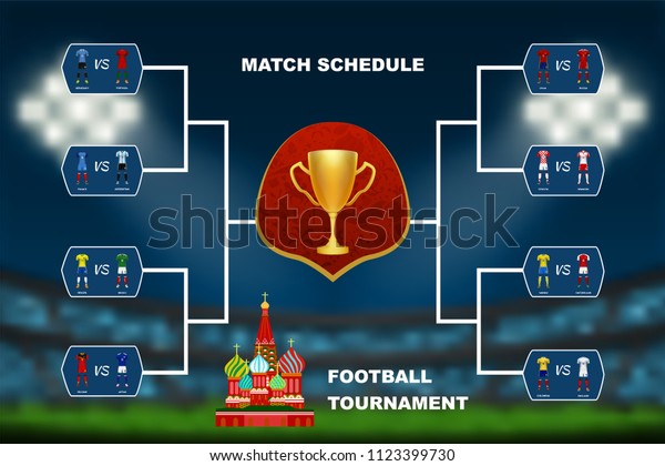 Last 16 Soccer Teams Match Table Stock Vector (Royalty Free) 1123399730