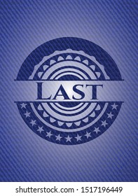 Last Badge Denim Background Vector Illustration Stock Vector (Royalty ...