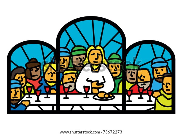 Last Supper Window Vector Illustration Stock Vector (Royalty Free) 73672273