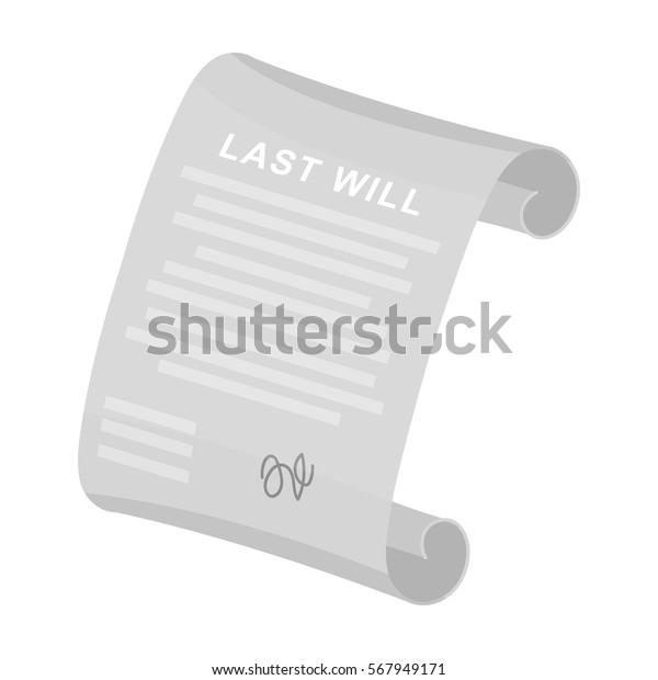 Last Will Icon Monochrome Style Isolated Stock Vector (Royalty Free ...