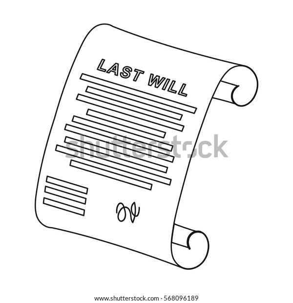 Last Will Icon Outline Style Isolated 스톡 벡터(로열티 프리) 568096189 ...