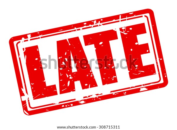 Late Red Stamp Text On White: เวกเตอร์สต็อก (ปลอดค่าลิขสิทธิ์ ...