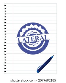 Lateral Draw Pen Strokes Blue Ink Stock Vector (Royalty Free ...