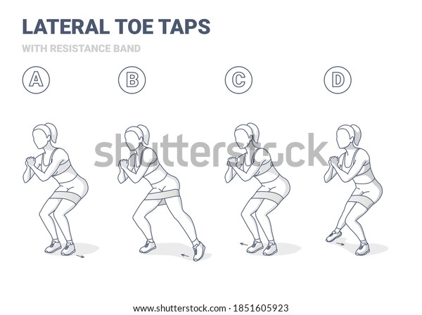 Lateral Toe Taps Resistance Band Girl Stock Vector (Royalty Free ...