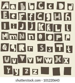 Vektor Stok Latin Alphabet Hand Drawn Pen Ink (Tanpa Royalti) 347091986 ...