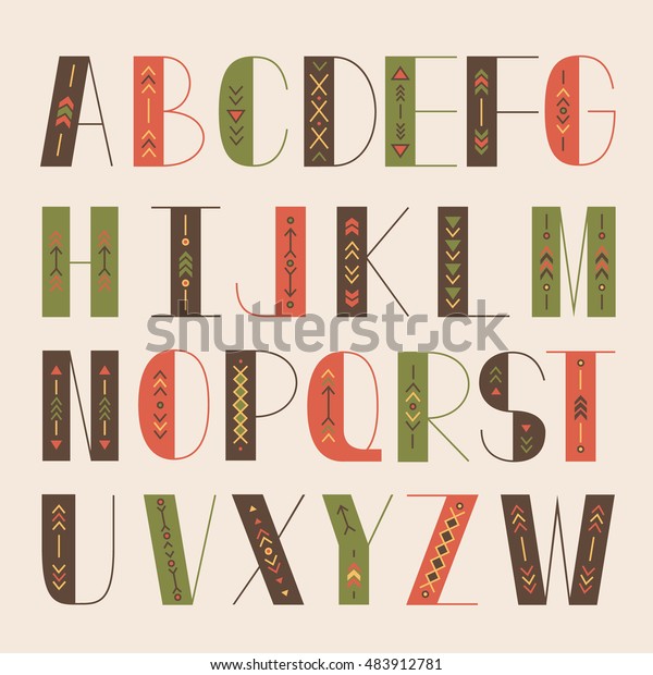 Latin Alphabet Vector Typography Design Set 库存矢量图（免版税）483912781 ...
