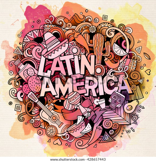 Latin America Cartoon Vector Hand Drawn Stock Vector (Royalty Free ...