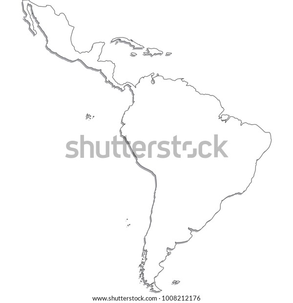 Latin America Map Stock Vector (Royalty Free) 1008212176