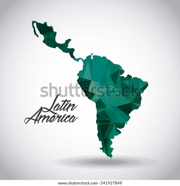 icono del mapa latinoamericano sobre fondo blanco. diseño colorido ...