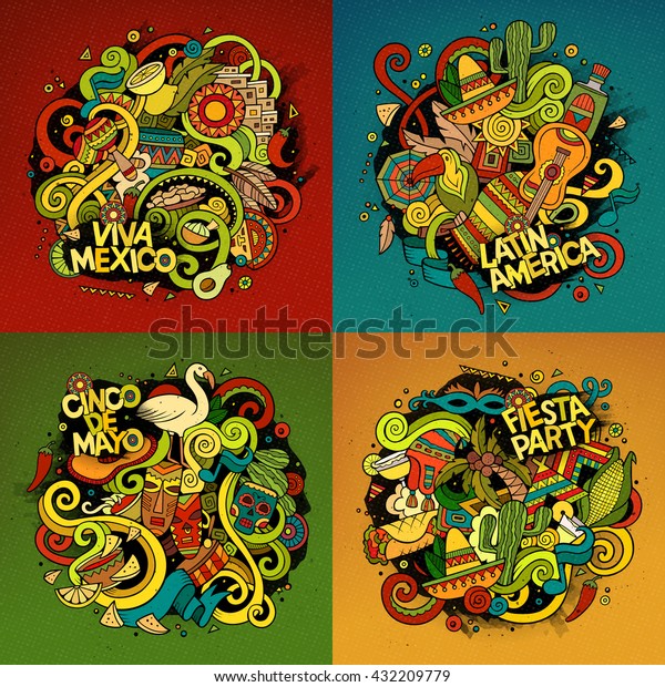 Latin American Cartoon Vector Hand Drawn Stock Vector (Royalty Free ...