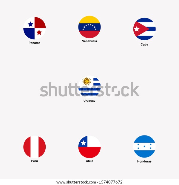 Latin American Countries Flags Icon Set Stock Vector (Royalty Free ...