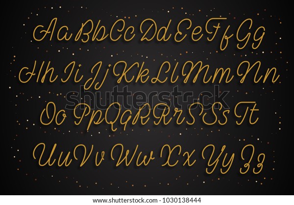 Latin Gold Alphabet Script Effect Golden Stock Vector (Royalty Free ...