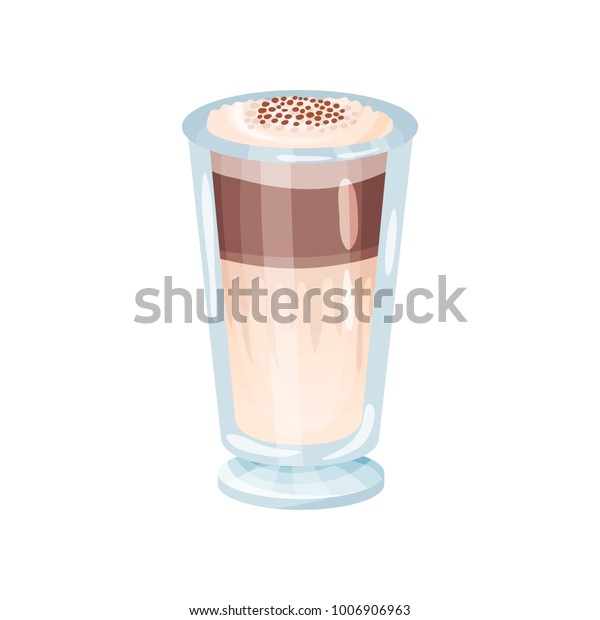 Latte Macchiato Layered Coffee Glass Cartoon Stock Vector (Royalty Free ...