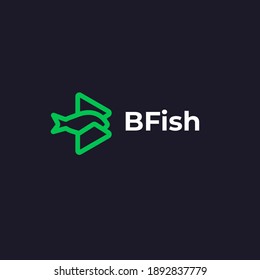 62 Letter b with fish modern logo design template Images, Stock Photos ...