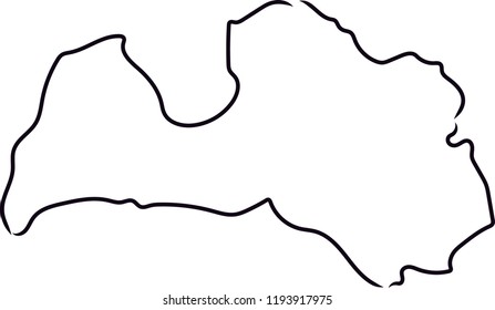 Latvia Map Outline Stock Vector (Royalty Free) 1193917975 | Shutterstock
