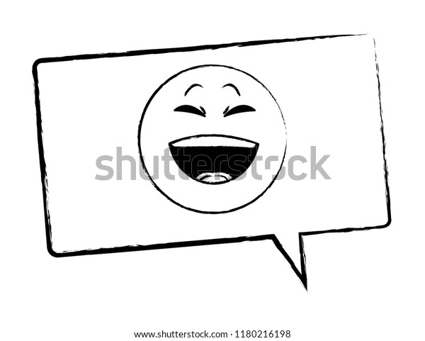 Laugh Emoticon Bubble Sketch Stock Vector (Royalty Free) 1180216198 ...