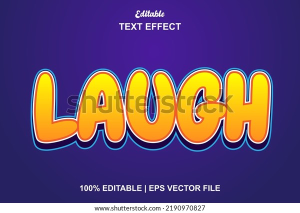Laugh Text Effect Orange Color Editable Stock Vector (Royalty Free ...