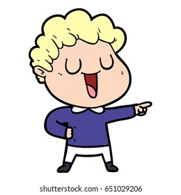 Sticker Laughing Cartoon Man Pointing Stock Vector (Royalty Free ...