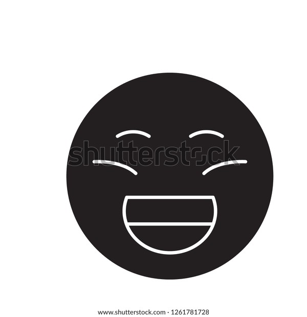 Laughing Emoji Black Vector Concept Icon Stock Vector (Royalty Free ...