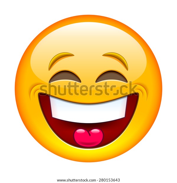 Laughing Emoticon Isolated Vector Illustration On Stock Vector (Royalty ...