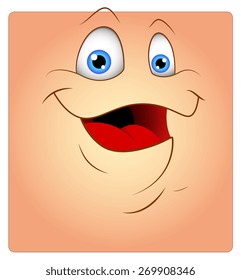 Laughing Face Expression Cartoon Box Smiley Stock Vector (Royalty Free ...