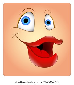 Laughing Funny Female Face Expression Box Stock Vector (Royalty Free ...