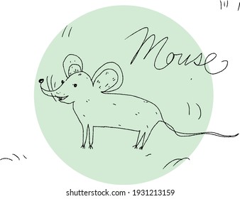 Laughing Hand Drawn Mouse Digital Illustration Stock Vector (Royalty ...