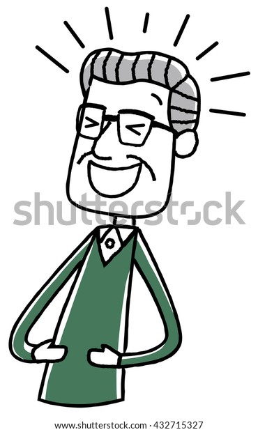 Laughing Old Man Man Illustration Material Stock Vector (Royalty Free ...