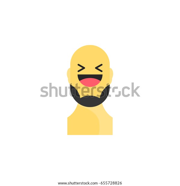Laughing Yellow Smiley Beard Like Social Stock Vector (Royalty Free ...