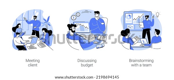Launching Project Isolated Cartoon Vector Illustrations: เวกเตอร์สต็อก ...