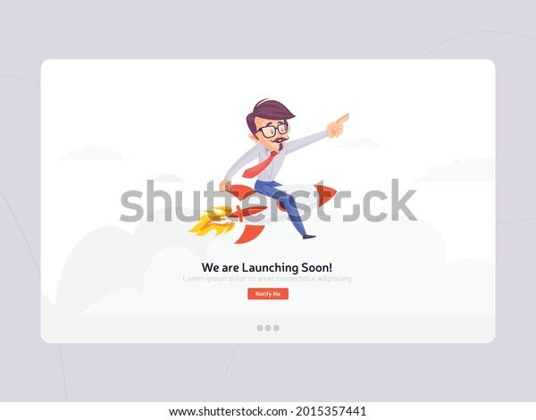 Launching Soon Page Template Design Stock Vector (Royalty Free ...