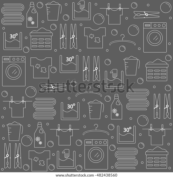 Laundry Background Icons Laundry Banner Your Stock Vector (Royalty Free ...