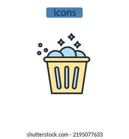 Laundry Basket Icons Symbol Vector Elements Stock Vector (Royalty Free ...