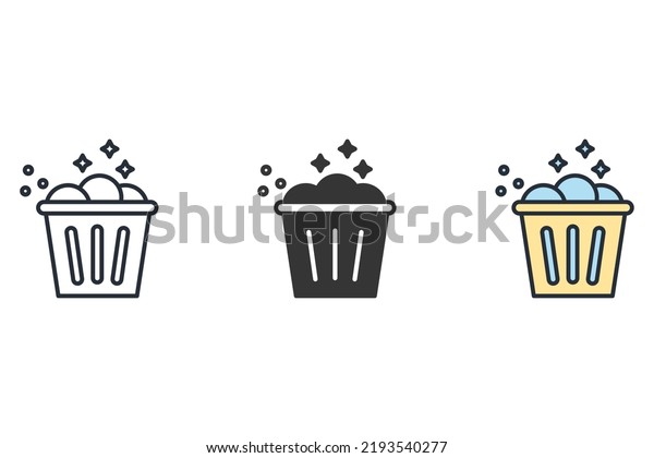 Laundry Basket Icons Symbol Vector Elements Stock Vector (Royalty Free ...